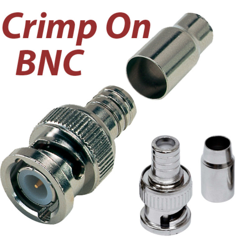 100 PCS BNC Crimp-on Male Connectors For Siamase RG59 Cable Coax Cable