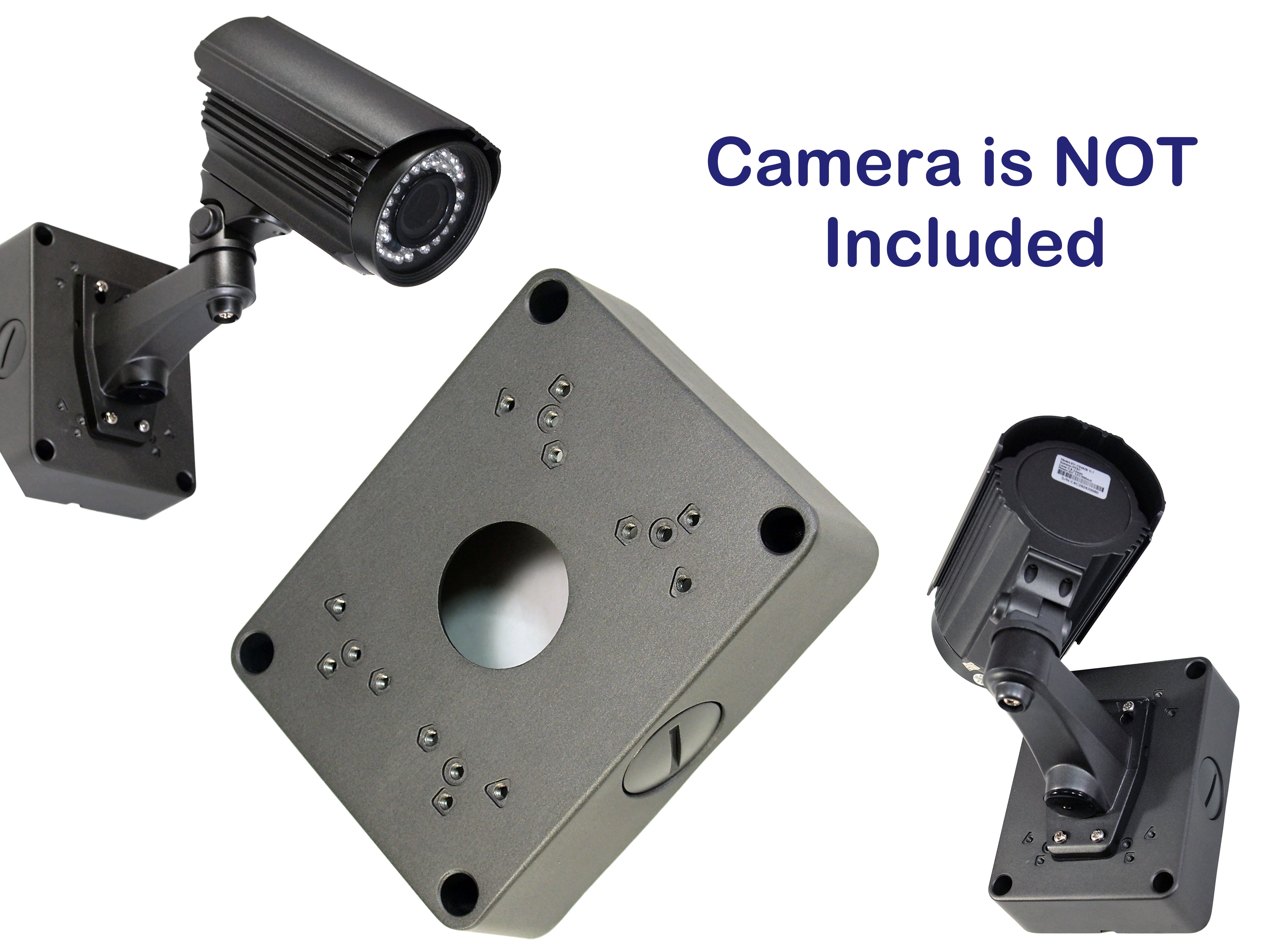 Black/Gray 5.3" Camera Base Junction Outlet Box for Adjustable Lens Bu