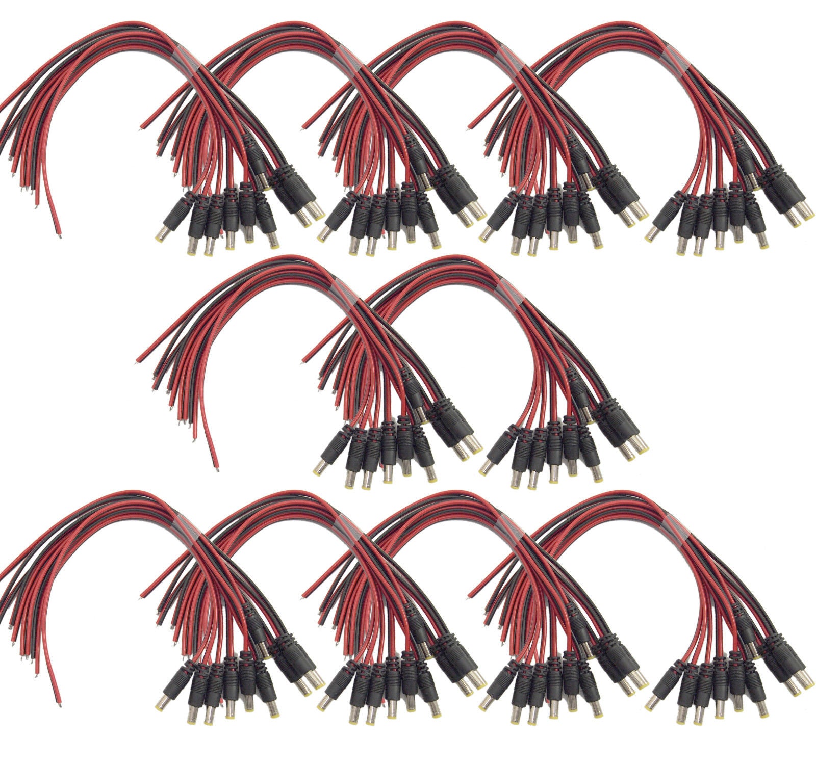 DC Male end Jack Power Cable With Lead End Pigtail for CCTV Security C